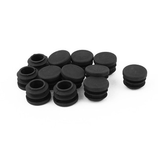 19mm Dia Plastic Round Cap Tube Pipe Inserts End Blanking 12Pcs - Black ...