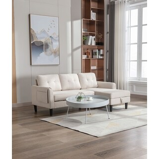 Polyester Reversible Sleeper Sectional Sofa with Storage Chaise - Bed ...