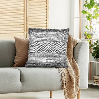 Cabe 18 X 18 Handcrafted Soft Cotton Accent Throw Pillow, Wavy Lined ...