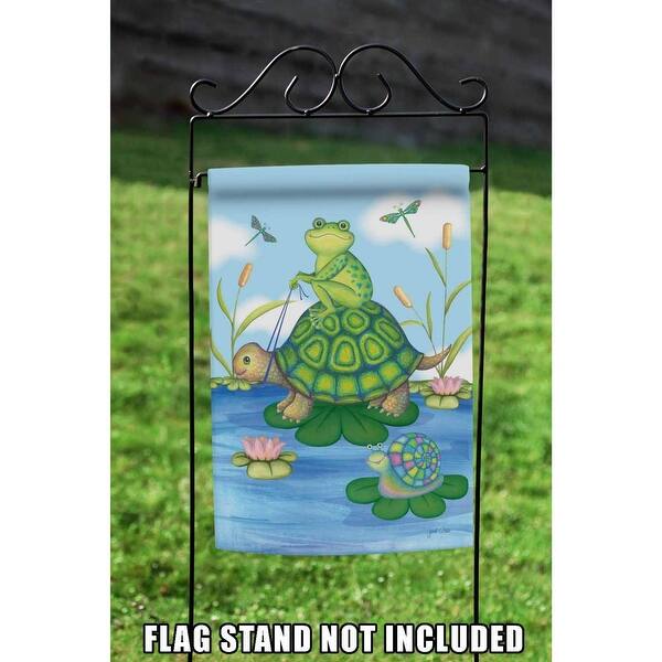 Blue and Green Pond Pals Outdoor Garden Flag 18" x 12.5" - Bed Bath ...