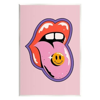 Stupell Retro Lips with Smiley Wall plaque Art design by House of Lulu ...