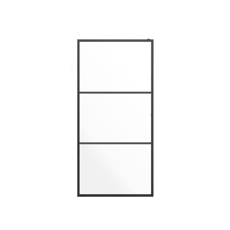 34" x 72" Framed Fixed Shower Screen in Black - 34" x 72" - Overstock ...