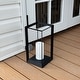 H14 Inch Modern Minimalist Open Frame Solar Lantern with LED Candle ...