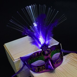 Women Venetian LED Fiber Mask Masquerade Fancy Dress Party Princess ...