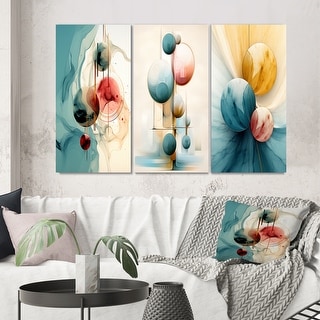 Designart "Circular Fusion In Shades Of Retro Blue III" Modern ...