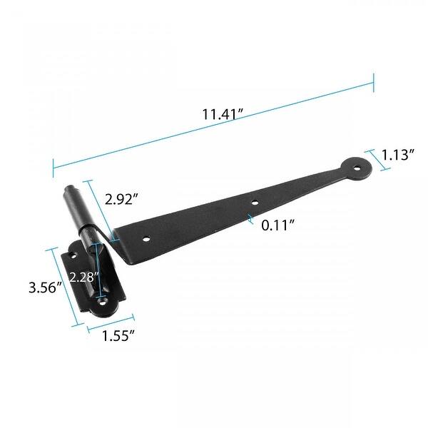 Black Wrought Iron Offset Lift Off Pintle Strap Hinge 11-3/4 in. Hinges ...