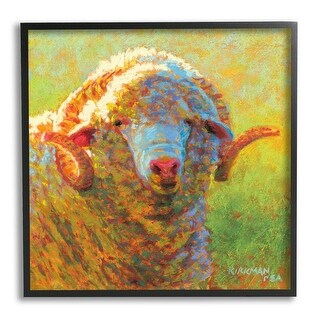 Stupell Impressionist Sheep Country Portrait Framed Giclee Art by Rita ...