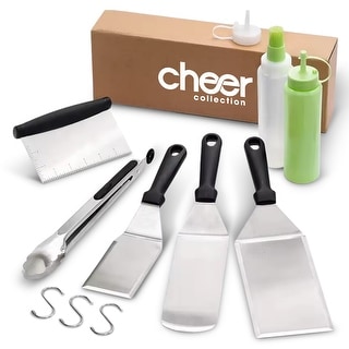 Cheer Collection 7-Piece Professional Stainless Steel Griddle Tool Set ...