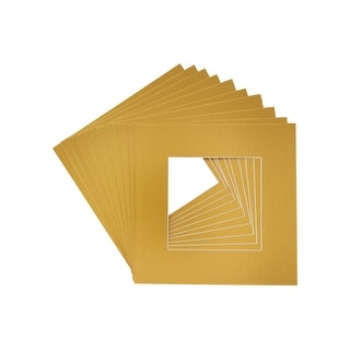 12x12 Mat for 20x20 Frame - Precut Mat Board Acid-Free Metallic Gold ...