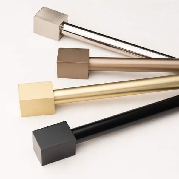 Aurora Home Cuboid Finial Double Curtain Rod - Bed Bath & Beyond - 34415506