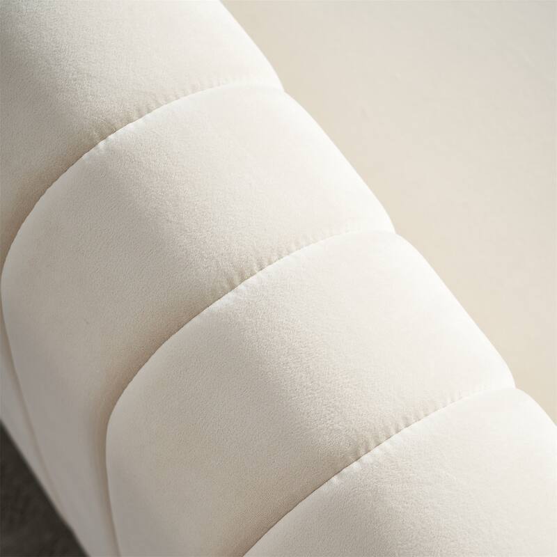Modern Velvet Sofa Channel Tufted Arms and Back - Overstock - 36117517