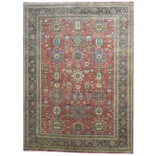 One of a Kind Hand-Knotted Persian 9' x 12' Oriental Wool Red Rug - 9 ...