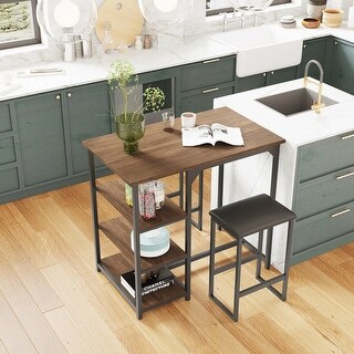 Kitchen Breakfast Nook Table Set Counter Height Dining Set with Wooden ...