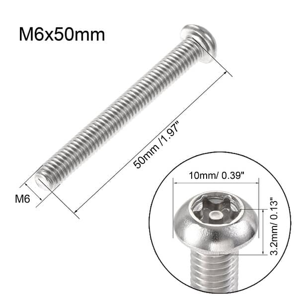 M6x50mm Torx Machine Screw 20pcs Pan Head Screws w T30 L-Type Wrench ...