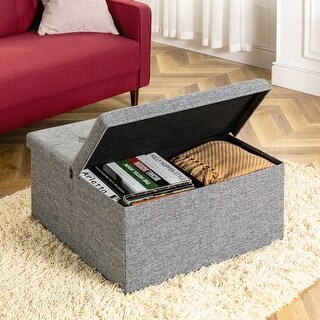 30" Smart Lift Top Fabric Collapsible Storage Ottoman - Bed Bath ...