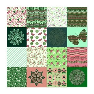 Patchwork Collage Leaf Pattern Patterns Symmetry Art Print/Poster - Bed ...