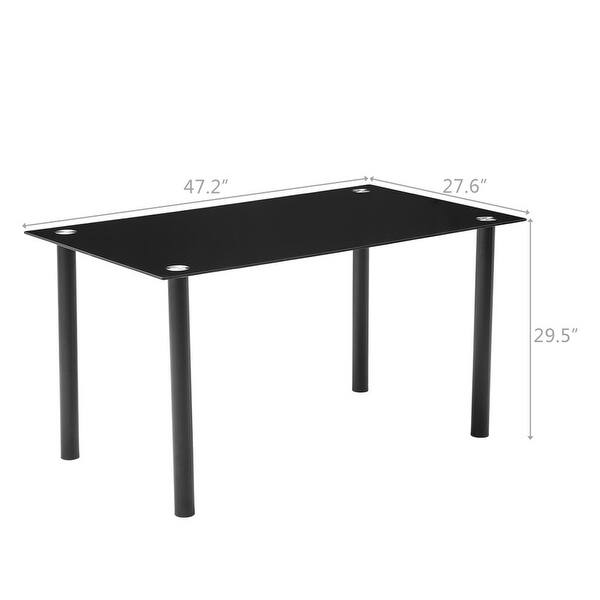 Simple Round Tube Table Leg Dining Table Black - Bed Bath & Beyond ...
