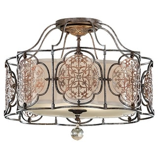 Feiss SF285 Marcella 3 Light Semi-Flush Ceiling Fixture with ...