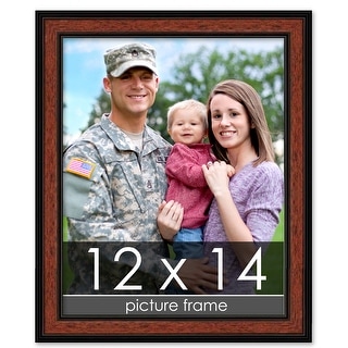 12x14 Traditional Walnut Complete Wood Picture Frame with UV Acrylic ...