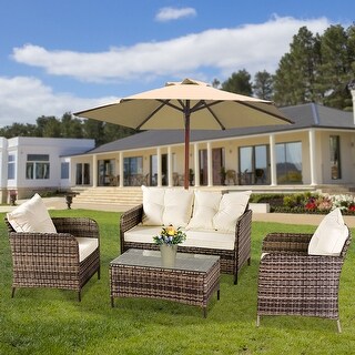 Oshion Outdoor Leisure Sofa Combination Four-piece Set-Gray Package ...