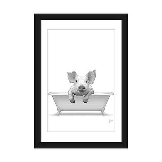 iCanvas "Pig In The Bath Bw" by Printable Lisa's Pets - Bed Bath ...