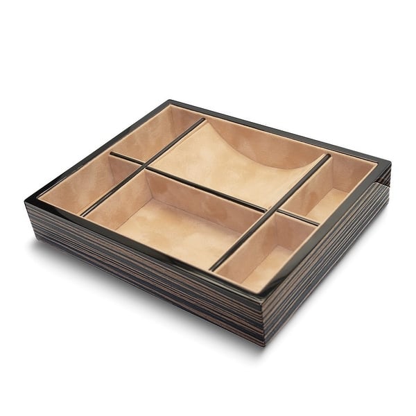 Curata High Gloss Brown Natural Veneer Finish Felt Lined Wood Composite ...