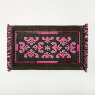Giglio Fringe Bath Rug Berry Purple - Bed Bath & Beyond - 39408260
