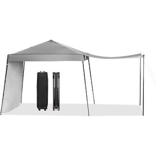 8 x 8 ft Pop-up Outdoor Patio Shade Canopy Tent with 2 Expandable ...