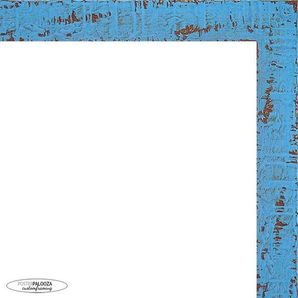 40x28 Shabby Chic / Farmhouse Blue Wood Picture Frame - UV Acrylic ...