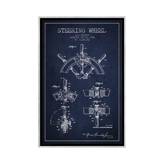 iCanvas "Steering Wheel Navy Blue Patent Blueprint" by Aged Pixel ...