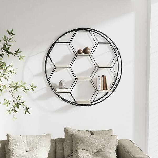 Round shape wall mounted shelf rack - Bed Bath & Beyond - 39915196