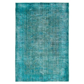 ECARPETGALLERY Hand-knotted Color Transition Turquoise Wool Rug - 5'6 x ...