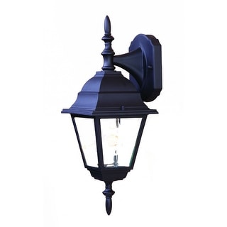 Black Cast Aluminum Outdoor Wall Light Glass Panels - 6" W x 16" H x 6. ...
