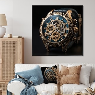 Designart "Luxury Watch Diamond Dusk V" Watches Framed Wall Decor - Bed ...