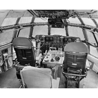 Interiors Of A Flight Control Cabin Of An Airplane Boeing 377 ...