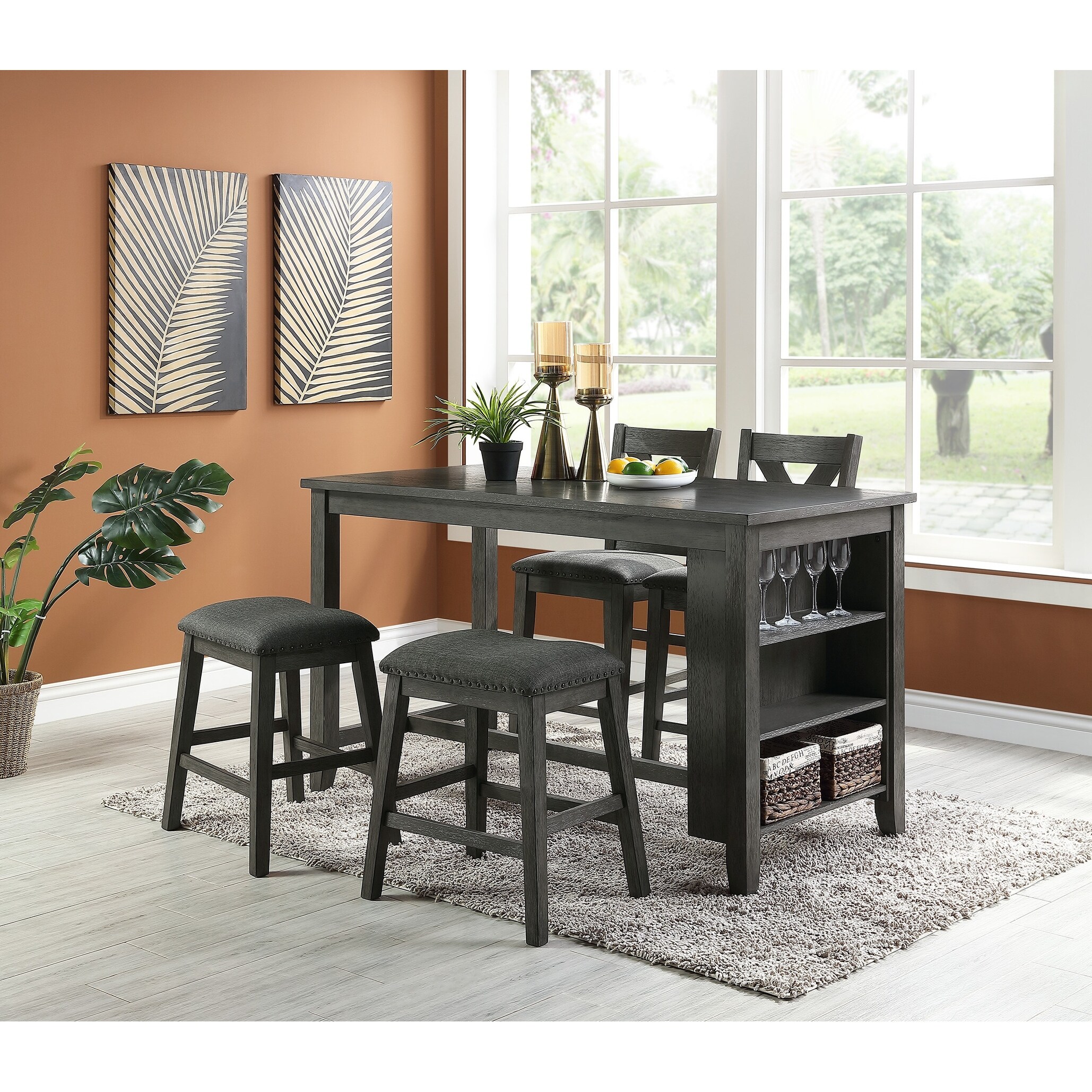 High kitchen table with storage store