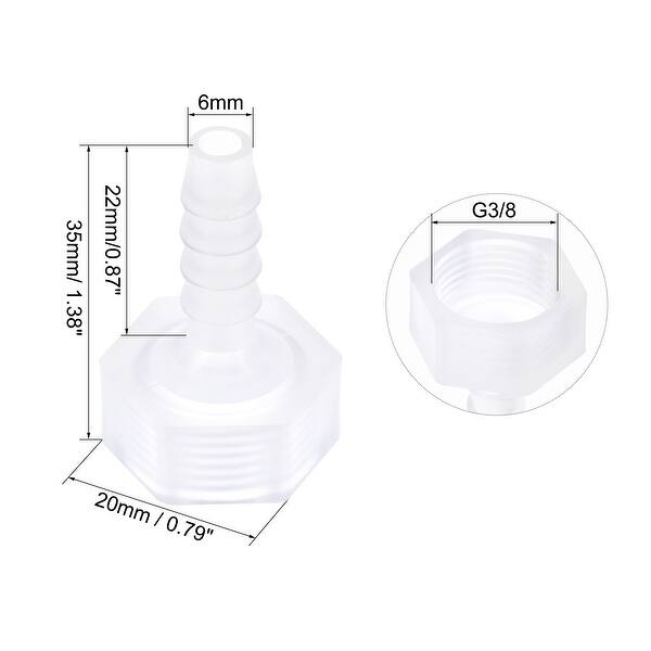 Polypropylene Hose Barb Fitting Coupler,mm Barb x G3/8 Female Thread ...