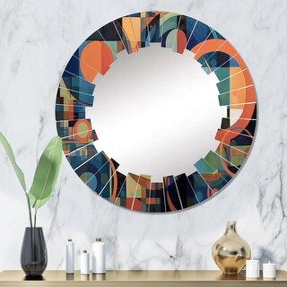 Designart "Orange Blue Geometry Unleashed II" Abstract Shapes Modern ...