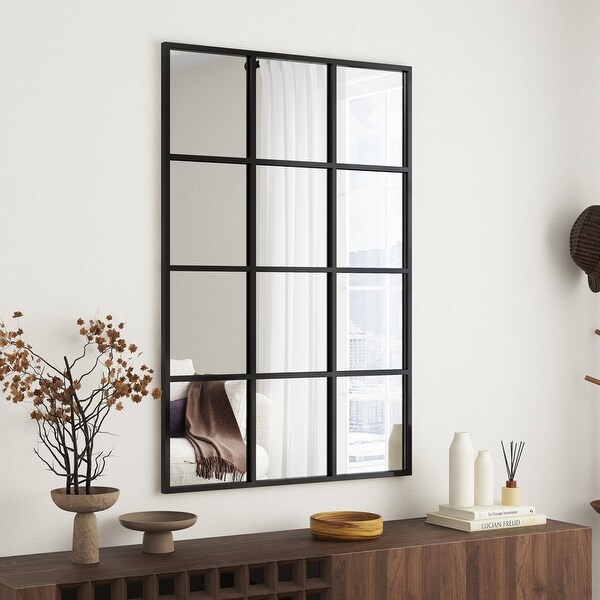 Black window pane mirror store