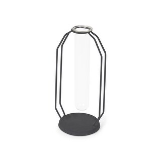 Aria Small Black Metal & Glass Vial Decorative Accent - Bed Bath ...