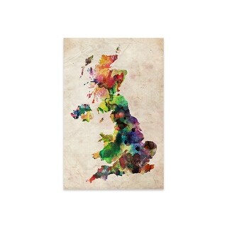 United Kingdom Watercolor Map Print On Acrylic Glass by Michael ...