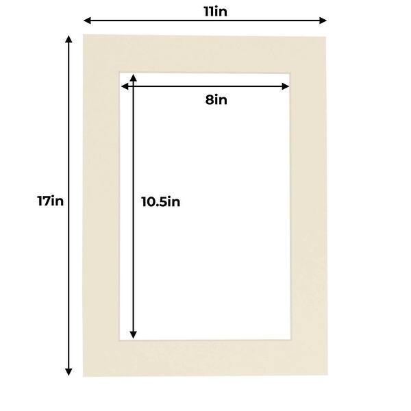 8.5x11 Mat for 11x17 Frame - Precut Mat Board Acid-Free Textured Cream ...