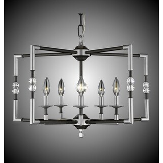 American Brass Five Light Chandelier Magro Dark Bronze wPewter - One ...