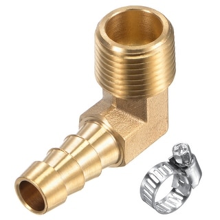 Brass Hose Barb Fitting Elbow NPT Male Threaded Right Angle Pipe ...