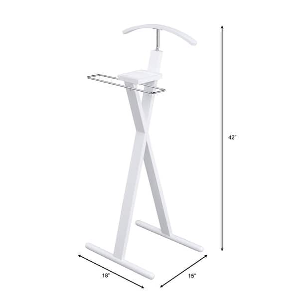 Proman Products Josh Freestanding Wooden Valet Stand Organizer with ...