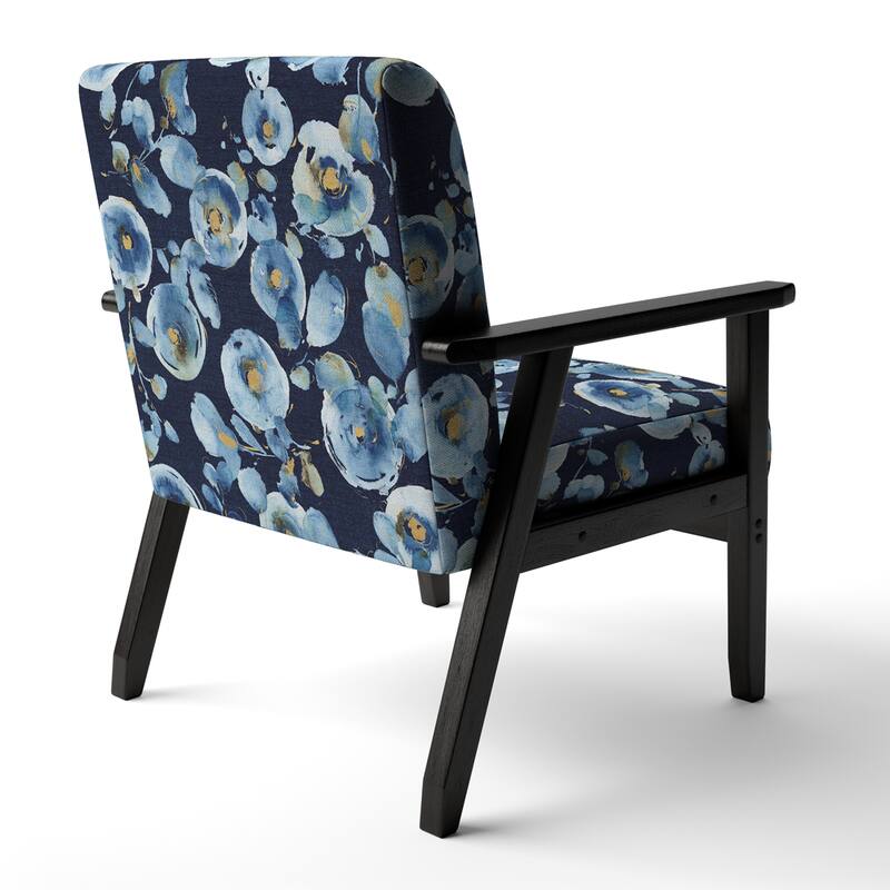 Designart "Indigold Flower Pattern" Upholstered Floral Accent Chair ...