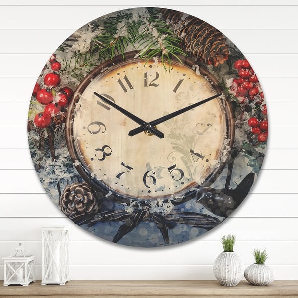 rustic wooden wall clock
