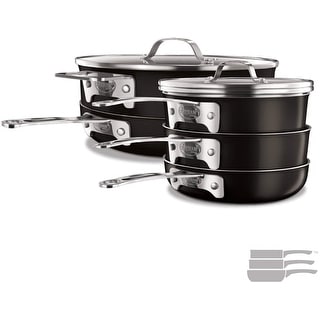 Gotham Steel Stackmaster 10 Piece 8'' and 10'' Black Space Saving ...