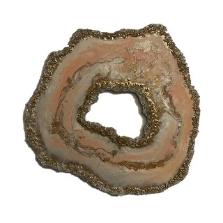 Caesar's Living 31"W Epoxy Resin Handmade Pink Large Round Geod Wall ...