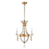 3 Light Mini Antique Gold Rustic Chandelier - Bed Bath & Beyond - 33580882